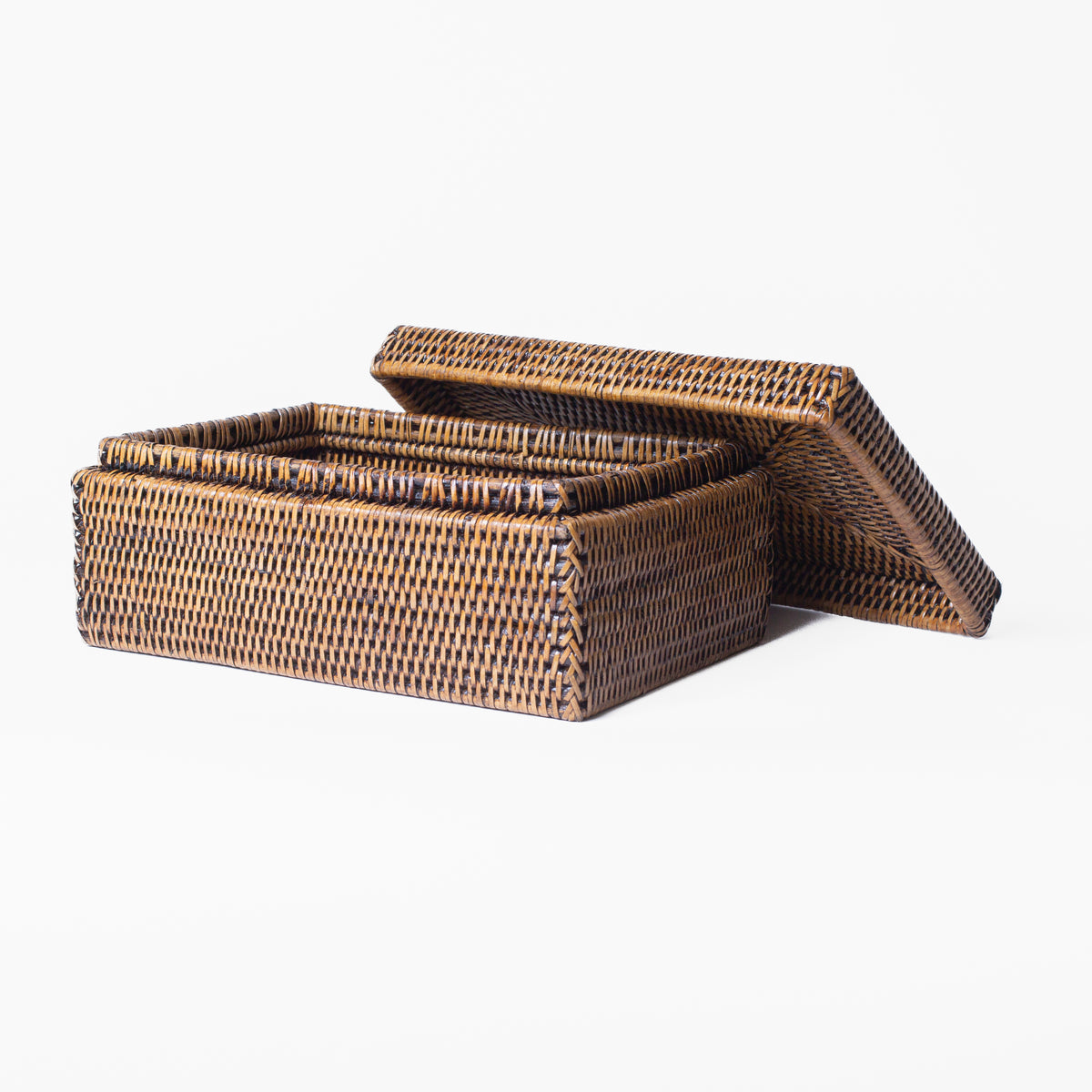 Isla Rattan Rectangular Lidded Box – Stoffer Home